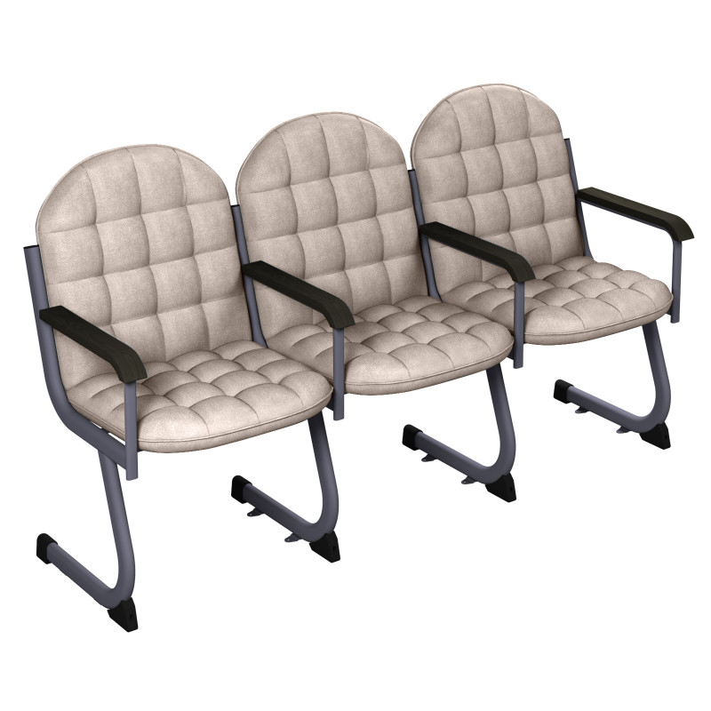 Scaun moale pentru sală de festivități, cu trei locuri